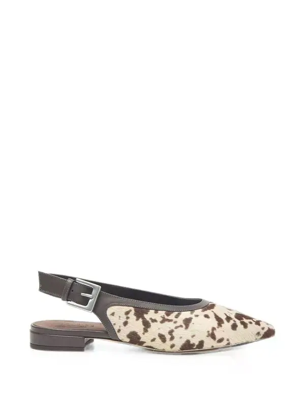 Peserico Cow-print Slingback Pumps