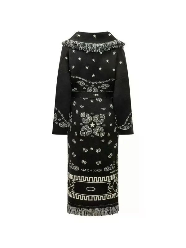 Alanui Bandana Jacquard Fringed Coat