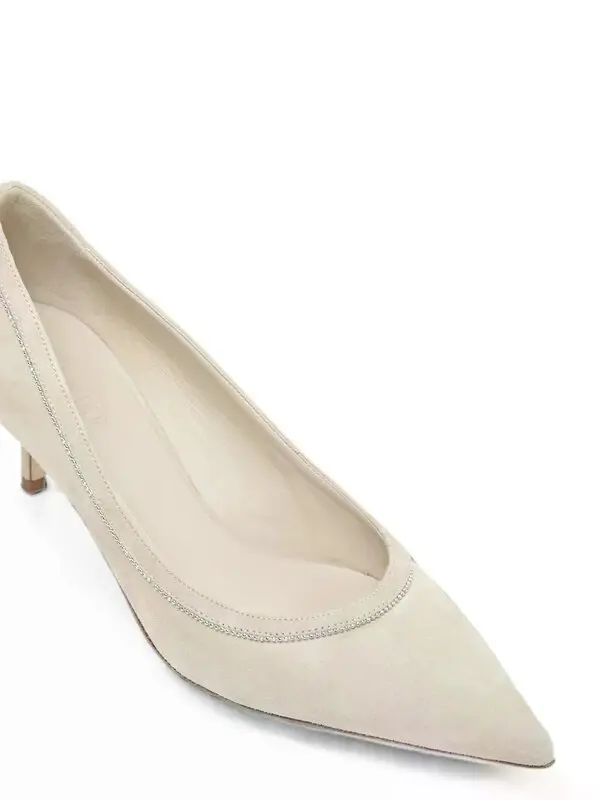 Peserico Monili-chain Suede Heeled Pumps