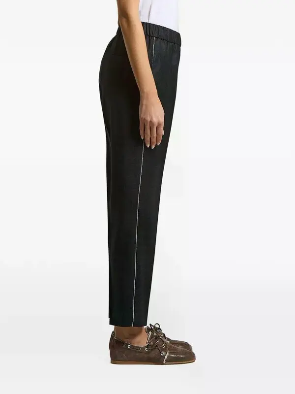 Peserico Check-pattern Stripe-detail Trousers