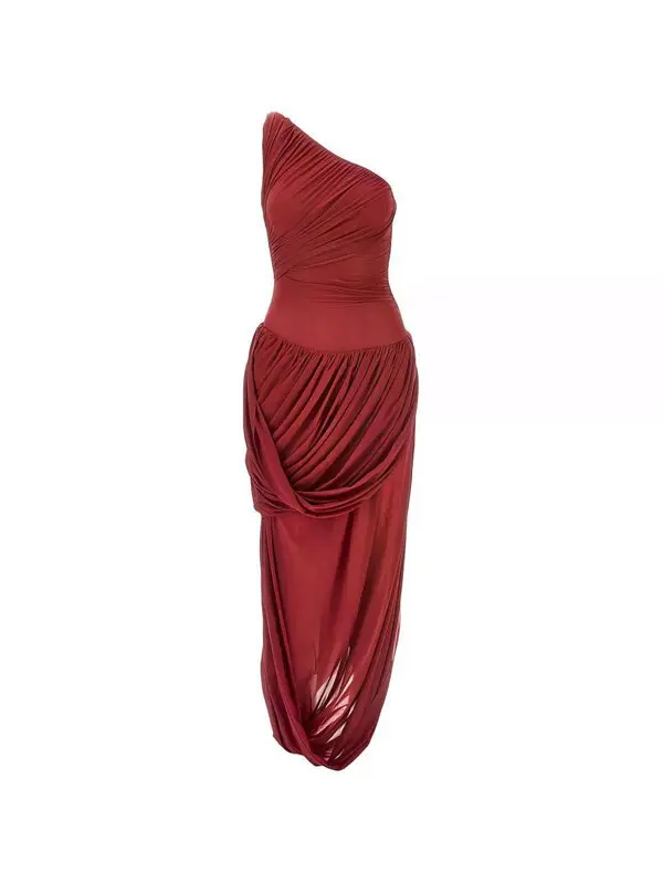 MAYGEL CORONEL One-shoulder Draped Maxi Dress