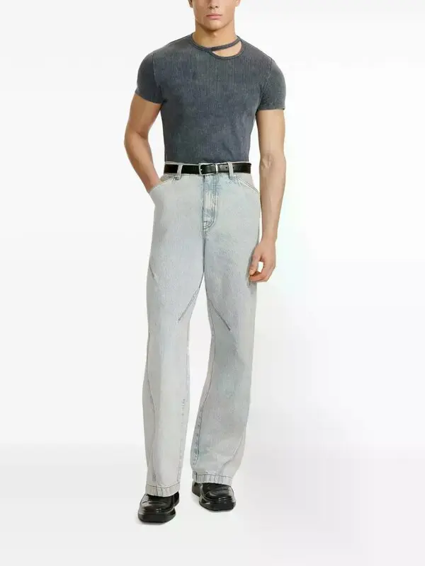 LGN LOUIS GABRIEL NOUCHI Asymmetric Cutout Ribbed T-shirt