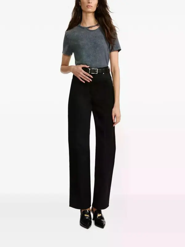 LGN LOUIS GABRIEL NOUCHI Asymmetric Cutout Ribbed T-shirt