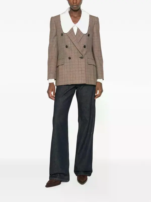 Chloé Double-breasted Checked Wool Blazer