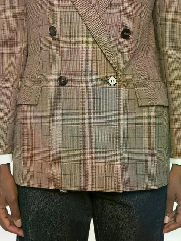 Chloé Double-breasted Checked Wool Blazer