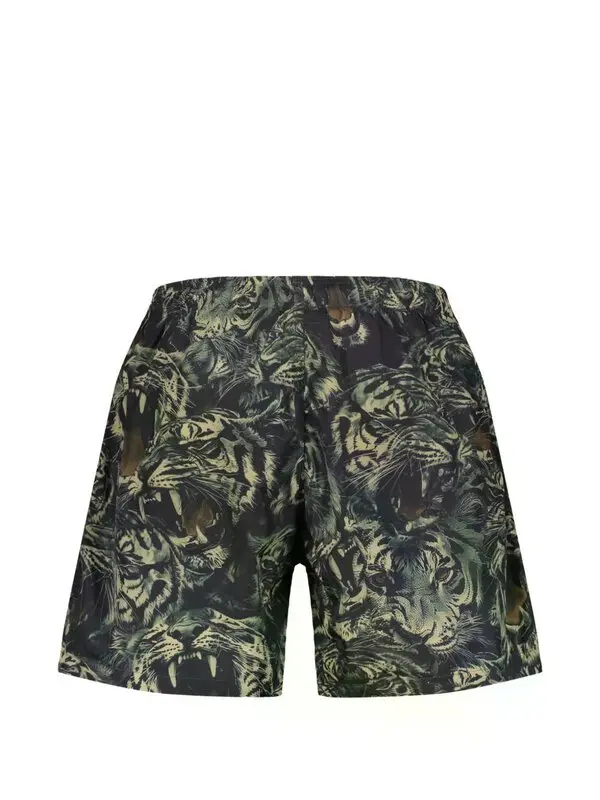PLEIN SPORT Tiger-print Drawstring Swim Shorts