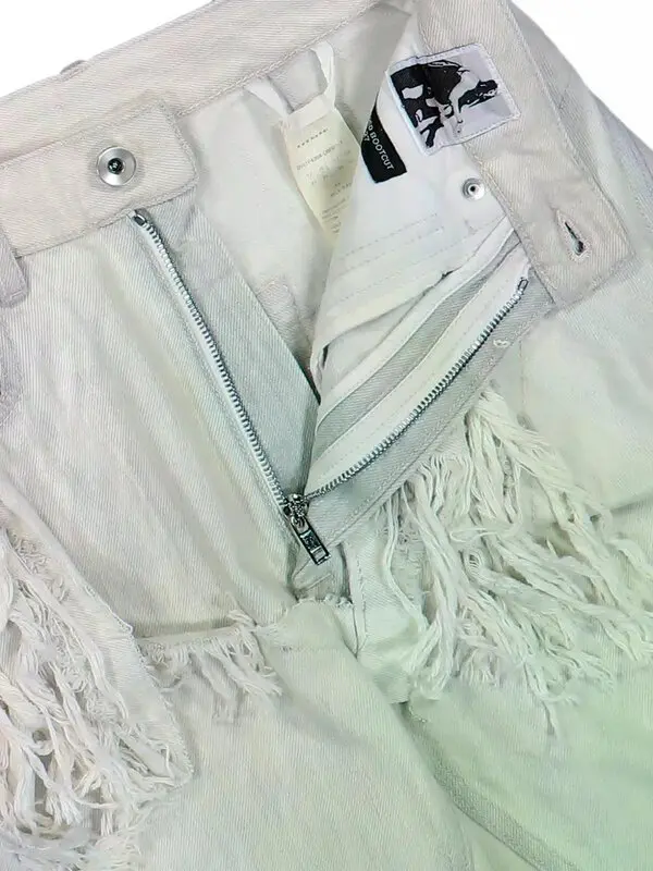 Rick Owens Slivered Bootcut Frayed Jeans