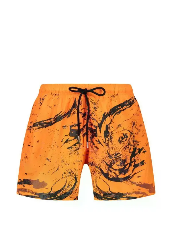PLEIN SPORT Graphic-print Drawstring Swim Shorts