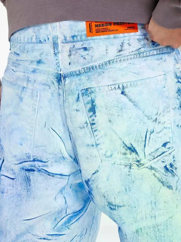 Heron Preston Overdyed Raw-edge Shorts