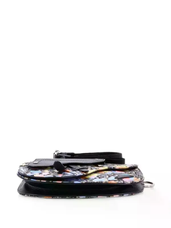 Dior Saddle Messenger Pouch Floral Oblique Canvas Crossbody Bag - Black