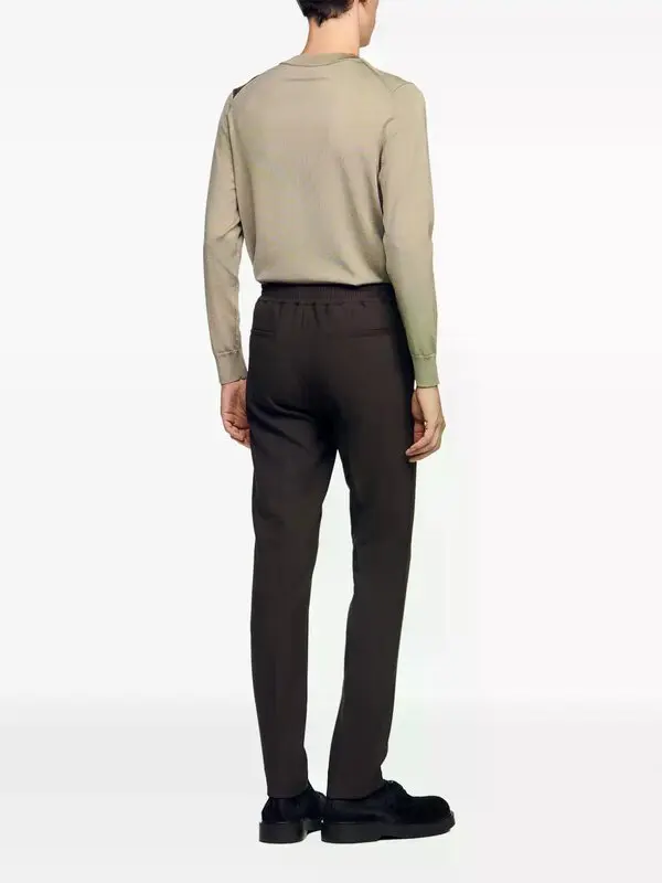 Sandro Monogram Pattern Straight-leg Trousers - Brown