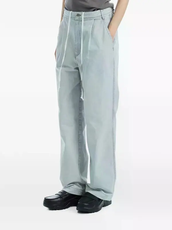 LOW CLASSIC Drawstring Washed-cotton Trousers