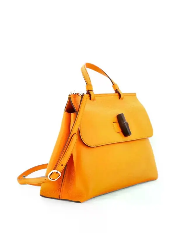 Gucci Bamboo Daily Top Handle Bag Leather Medium Satchel
