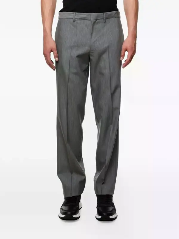 Prada Tailored Trousers With Logo Plaque