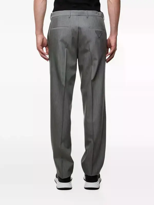 Prada Tailored Trousers With Logo Plaque