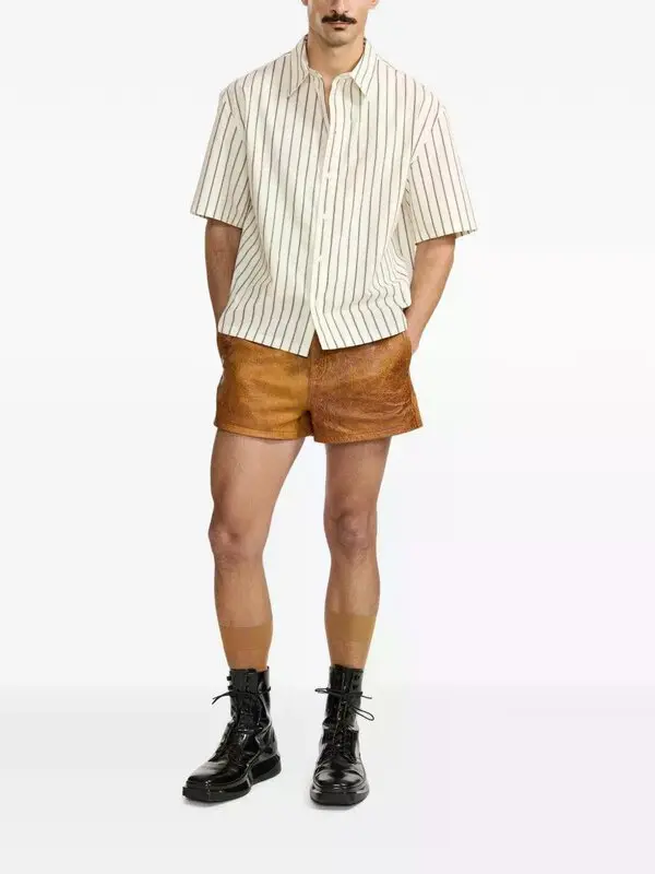 LGN LOUIS GABRIEL NOUCHI Pinstripe Short-sleeved Shirt - Neutrals