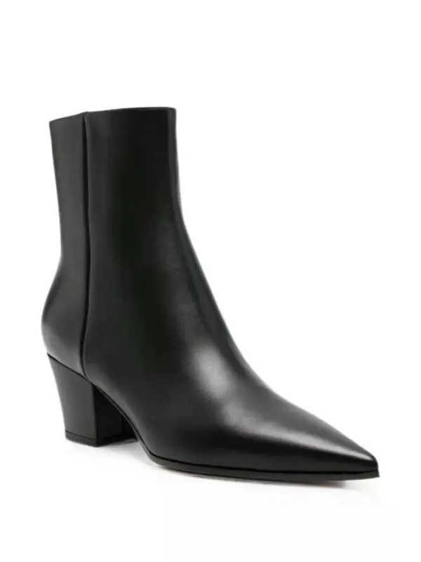 GIANVITO ROSSI Pointed-toe Block-heel Ankle Boots