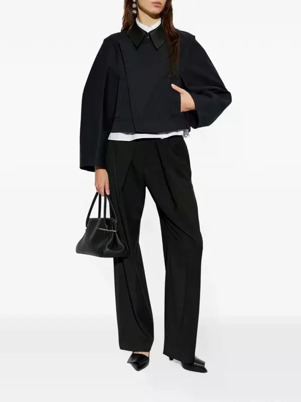 Givenchy Leather-collar Asymmetric Jacket