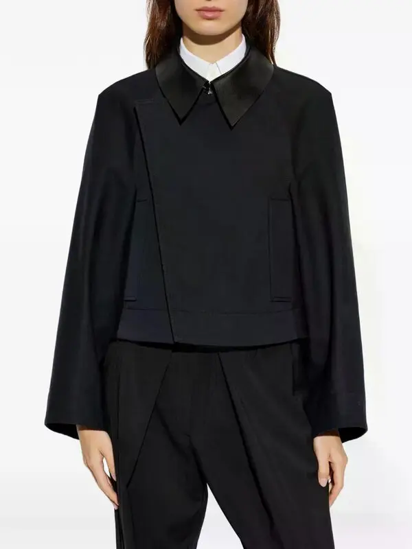 Givenchy Leather-collar Asymmetric Jacket