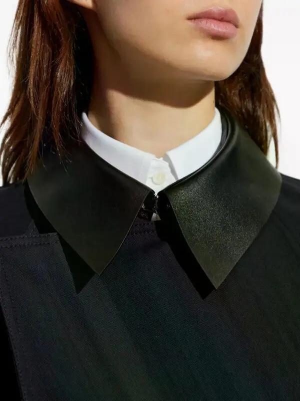 Givenchy Leather-collar Asymmetric Jacket