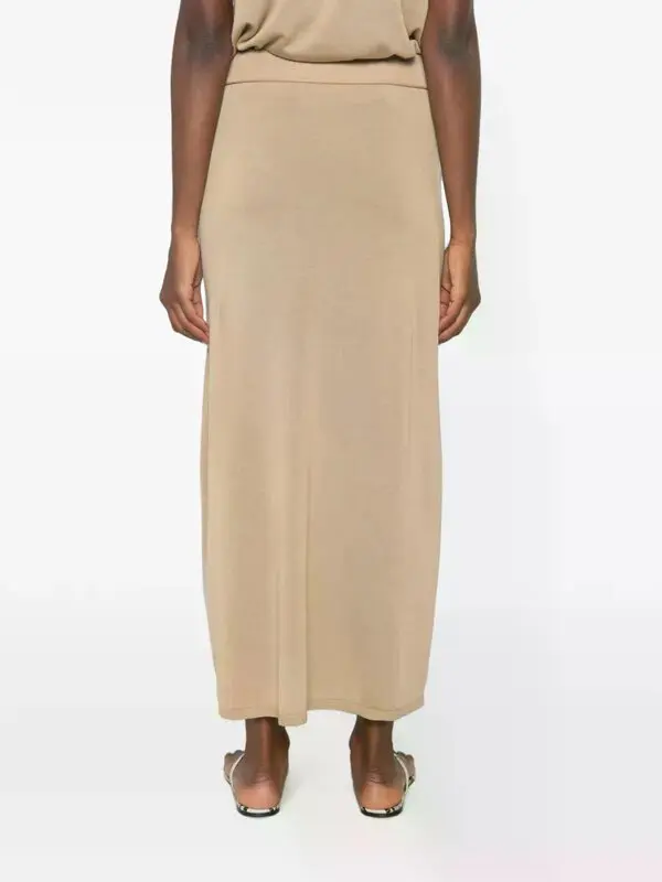 TOTEME Elasticated Waistband Maxi Skirt - Brown