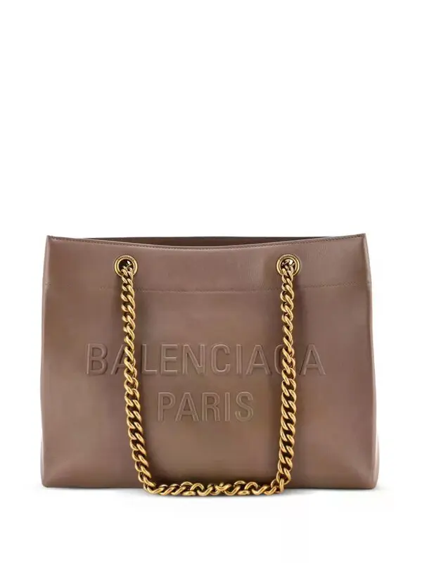 Balenciaga Tote Bag With Chain Strap - Brown