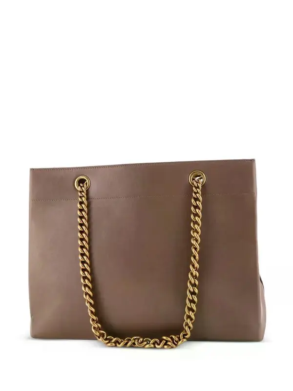 Balenciaga Tote Bag With Chain Strap - Brown