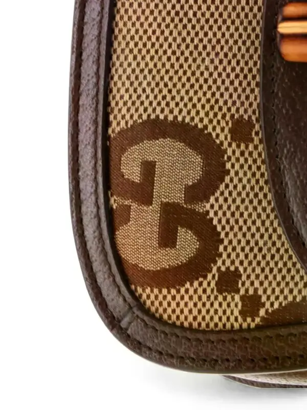 Gucci Bamboo 1947 Jumbo Gg Canvas Mini Crossbody Bag - Brown