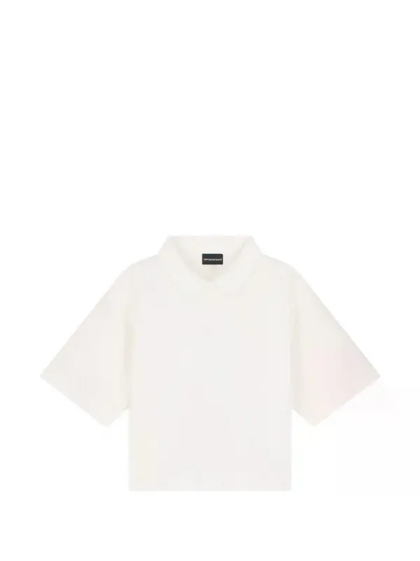 Emporio Armani Chevron Knit Peter Pan Collar Top - Neutrals