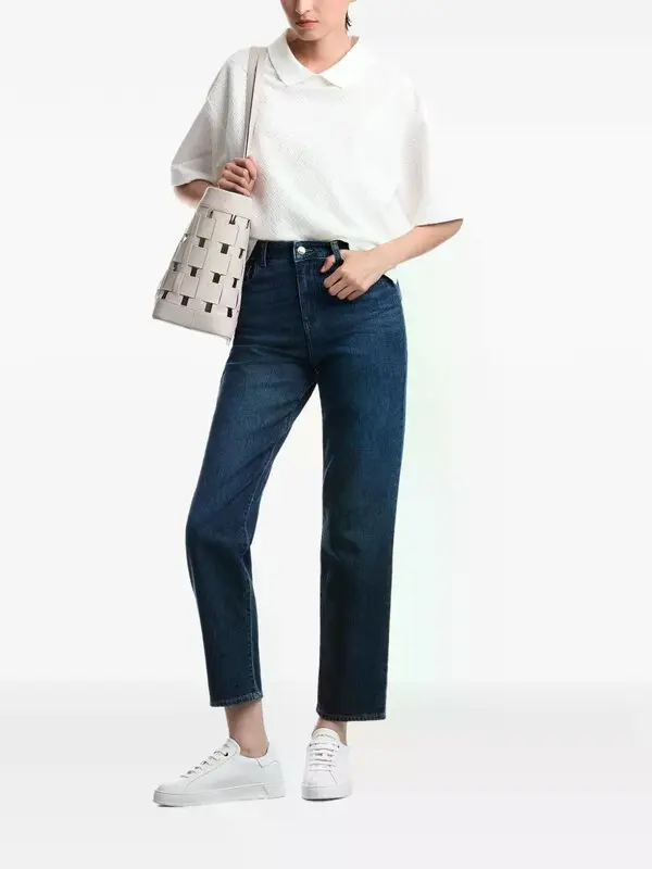 Emporio Armani Chevron Knit Peter Pan Collar Top