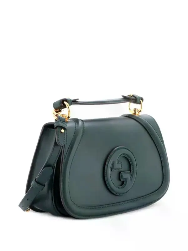 Gucci Blondie Nm Top Handle Bag Canvas With Leather Medium Shoulder Bag - Green