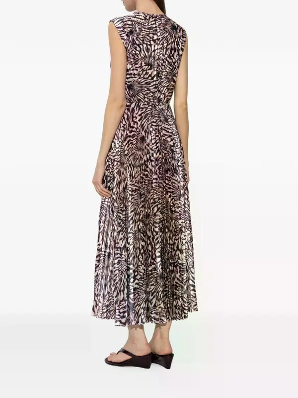Ulla Johnson Pleated Animal-print Midi Dress