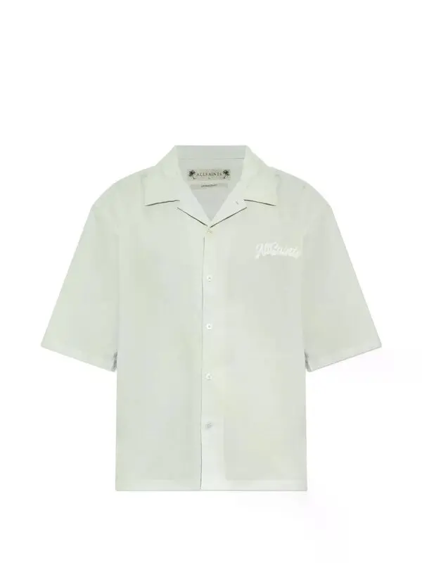 ALLSAINTS Odyssey Oversized Logo-print Short-sleeved Cotton Shirt - Green