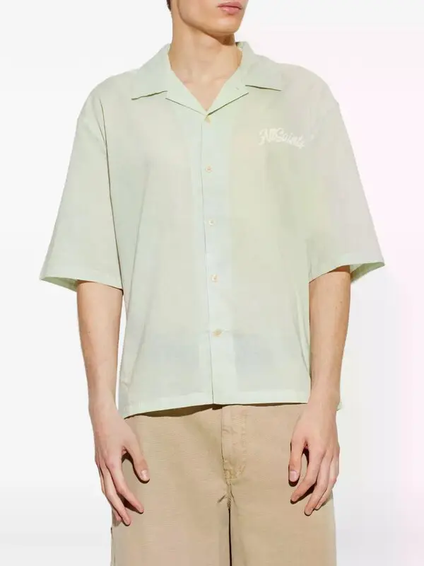 ALLSAINTS Odyssey Oversized Logo-print Short-sleeved Cotton Shirt