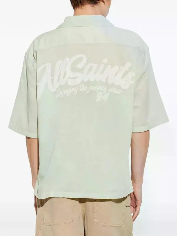 ALLSAINTS Odyssey Oversized Logo-print Short-sleeved Cotton Shirt
