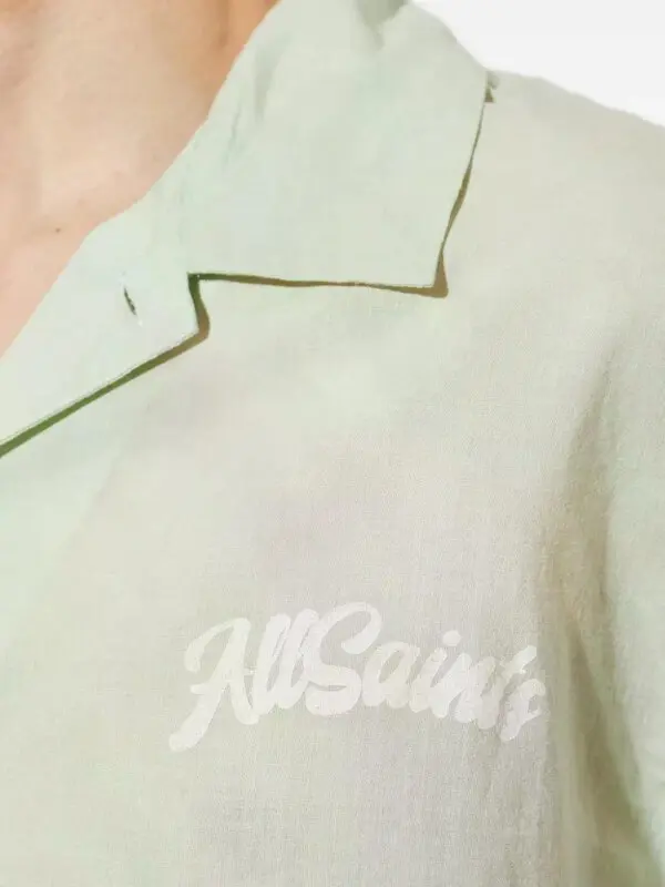 ALLSAINTS Odyssey Oversized Logo-print Short-sleeved Cotton Shirt