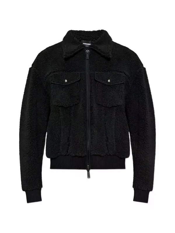 Dsquared2 Fleece Zip-up Jacket - Black