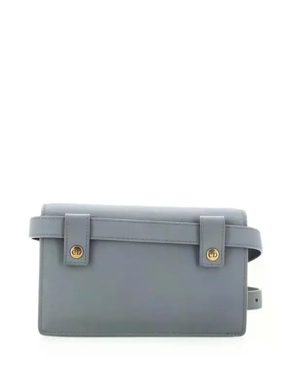 Dior Saddle Rectangular Leather Belt Bag - Grey