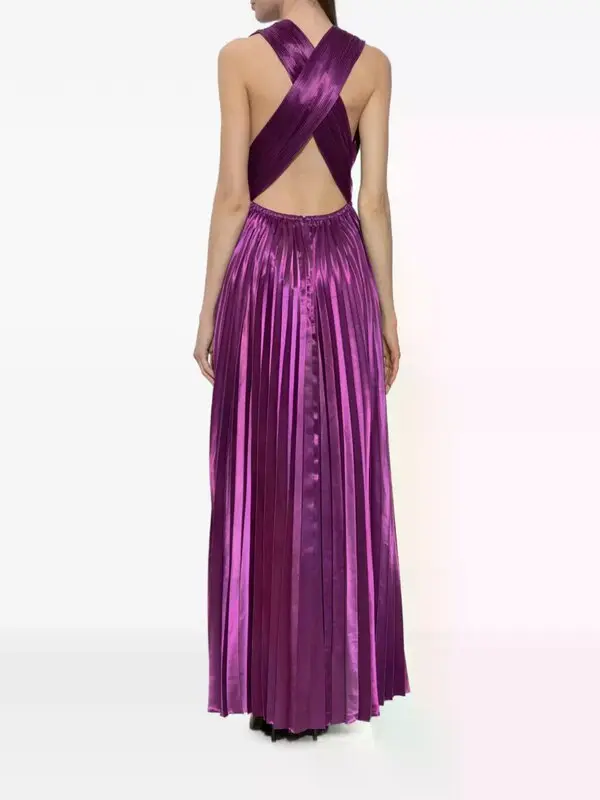 Ulla Johnson Lena Pleated Satin-finish Maxi Dress