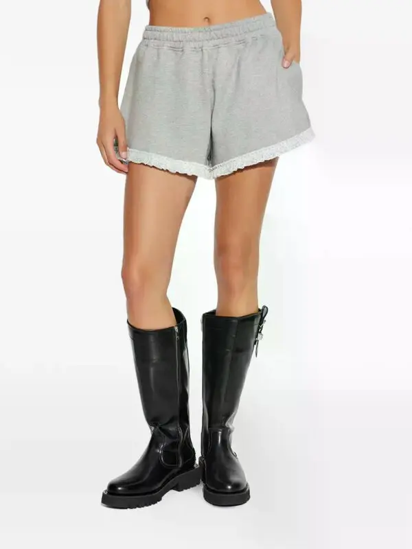 GANNI Lace-trim Cotton Shorts