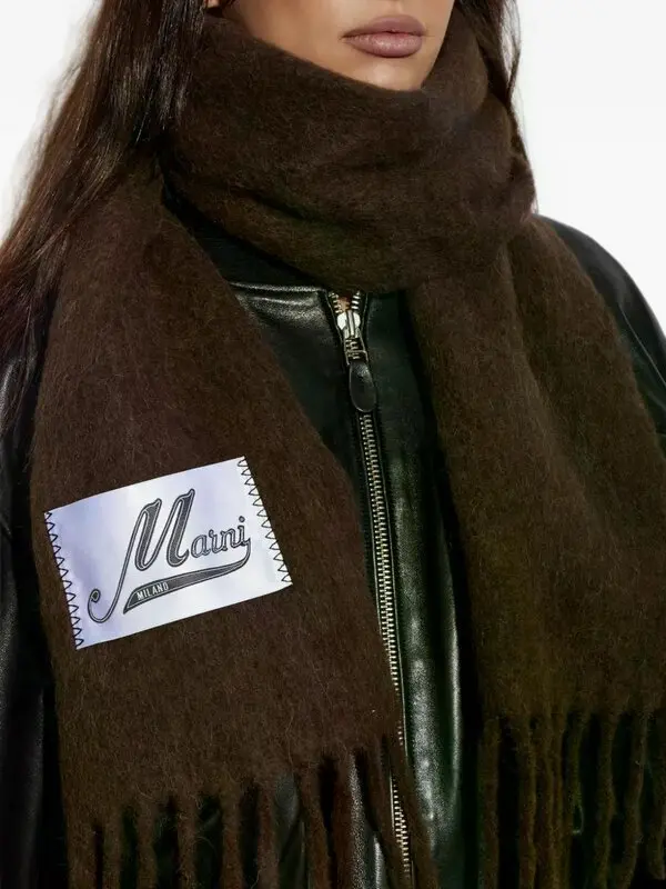 Marni Logo-patch Fringed Scarf