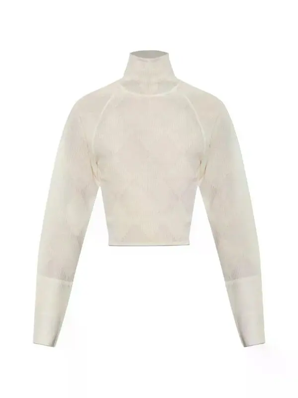 IRO PARIS Argyle-knit Roll-neck Sweater - Neutrals