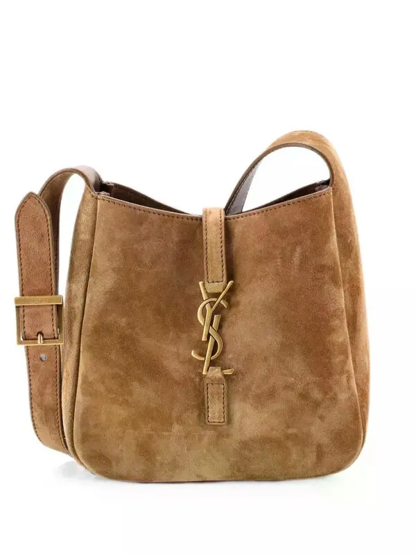 Saint Laurent Le 5 A 7 Supple Suede Baby Hobo Bag - Brown