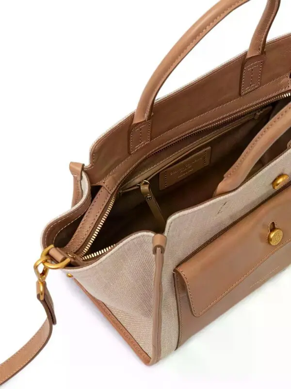 GIANNI CHIARINI Cher Leather-trimmed Canvas Tote Bag