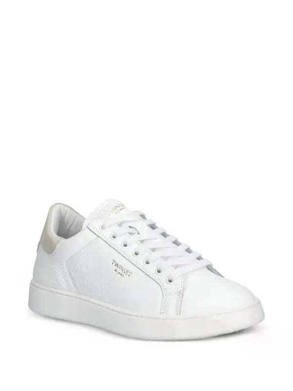 TWINSET Panelled Leather Sneakers - White