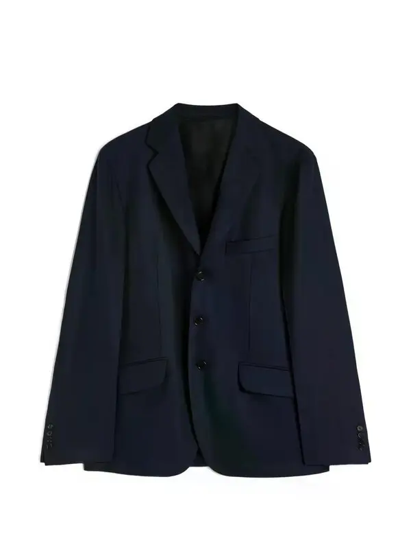 JIL SANDER Wool Flannel Tailored Jacket - Blue