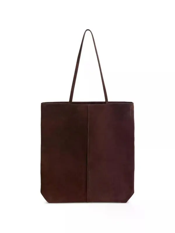 JIL SANDER Linea Piped Suede Tote Bag - Brown