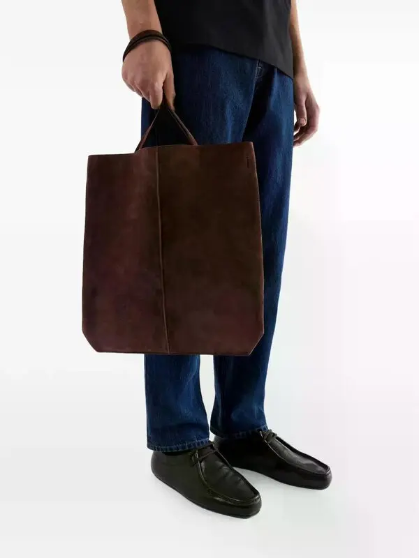 JIL SANDER Linea Piped Suede Tote Bag