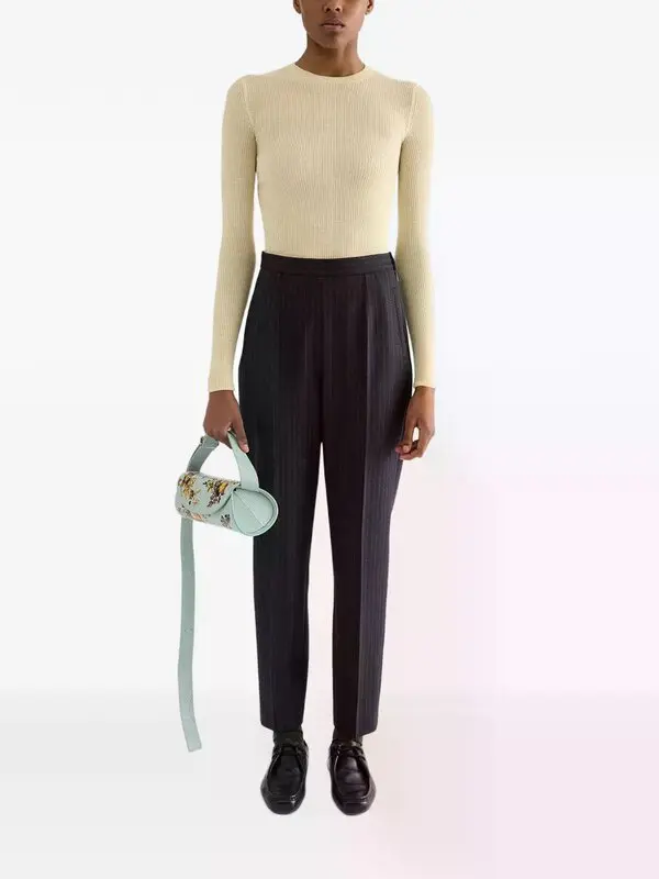 JIL SANDER Ribbed Knit Long Sleeve Top - Yellow