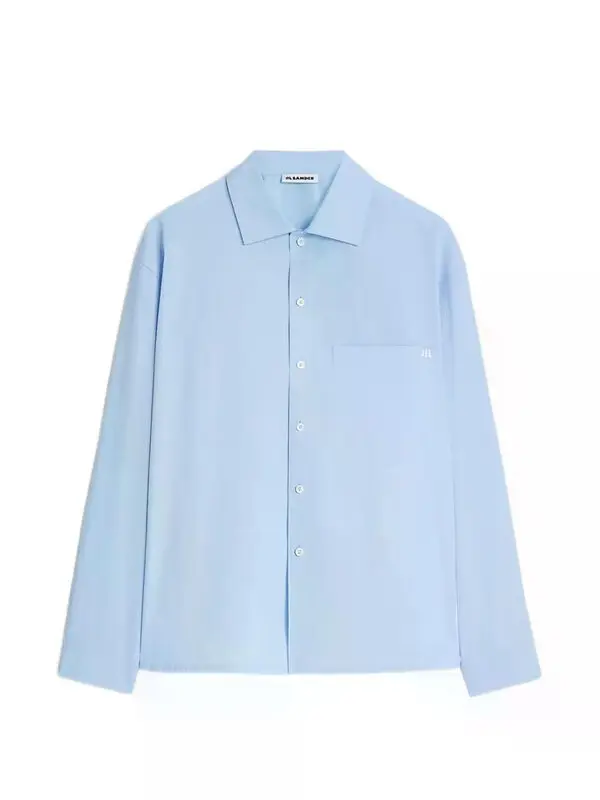 JIL SANDER Lightweight Cotton Poplin Shirt - Blue